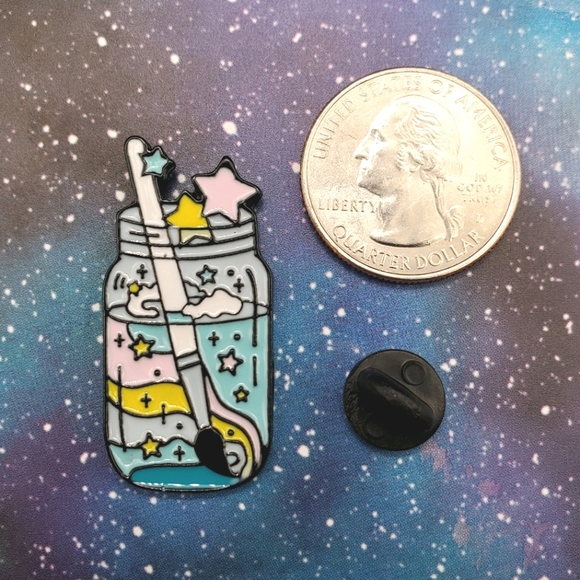 None | Jewelry | Water Color Paint Jar Enamel Pin | Poshmark